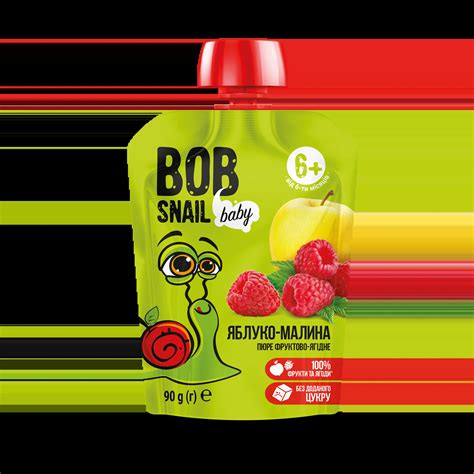 Пюре фруктове Bob Snail Яблуко Малина гомогенізоване 90 г 911679