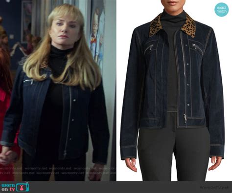 Wornontv Dorothys Denim Jacket With Leopard Collar On Jessica Jones