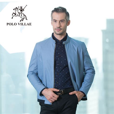 Polovillae保罗威特秋季男士夹克 纯色薄款修身中年商务休闲外套polovillae旗舰店