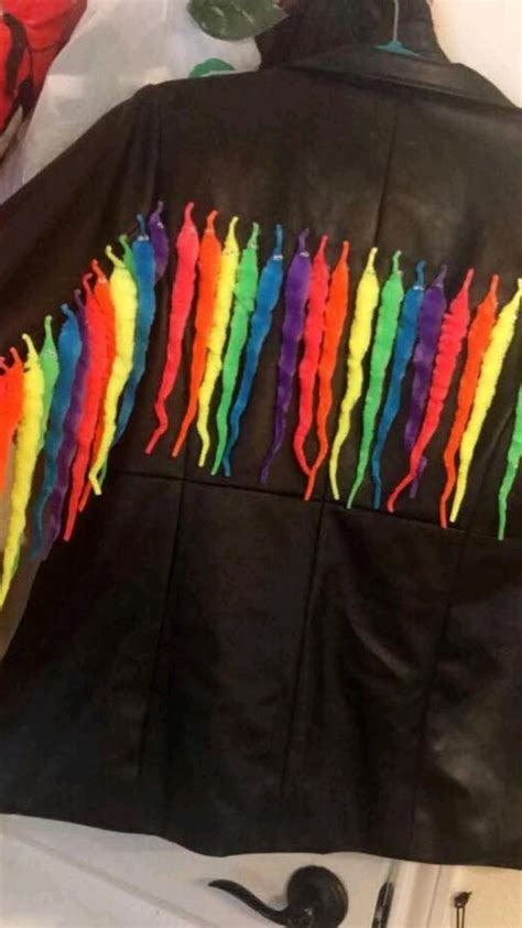 Worm On String Leather Jacket Pride Jacket Leather Jacket Necklace Prentiss