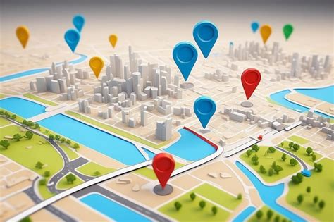 City Map With Navigation Locator Pin From Point A To Point B Location Route Tourism Planning