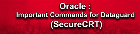 Oracle Important Commands For Dataguard Securecrt Ktexperts