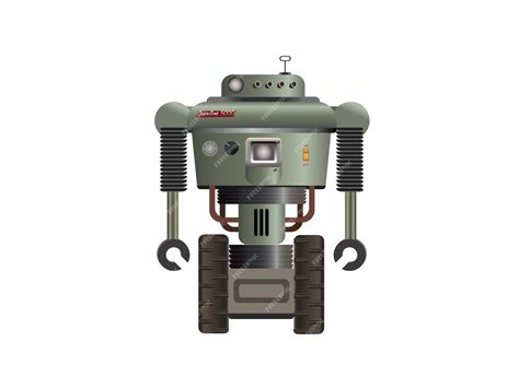 Premium Vector Cartoon Atompunk Robot On Wheels Vector Illustration