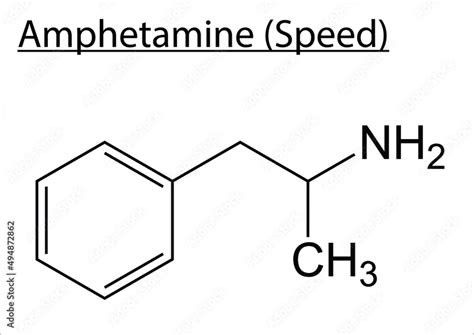 Chemical Structure Of Amphetamine On A White Background Stock Vector Adobe Stock