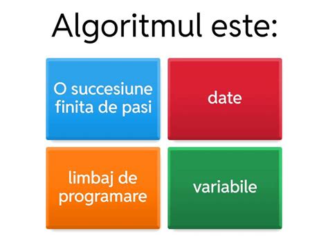 Algoritmul Quiz Algoritmul Quiz