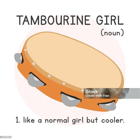 탬버린 소녀 정의 간단한 재미 탬버린 포스터 클립 아트 만화 스타일 티셔츠 벡터 일러스트레이션에 인쇄하기 위한 탬버린 디자인 타악기 손으로 그린 낙서 Classical
