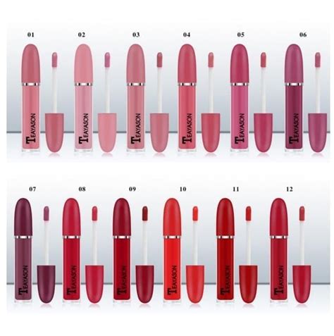 Teayason High Pigment Matte Liquid Lipstick 12pcs (one shade each ...
