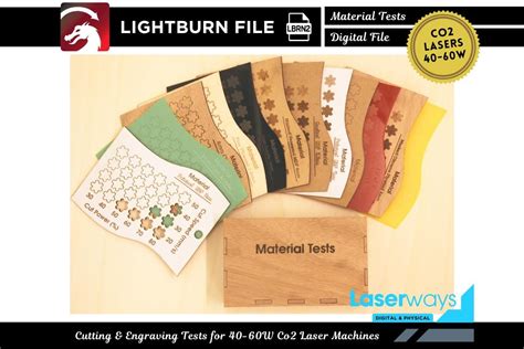 Co2 Laser Test File Pack 40 60w Lightburn Calibration Digital