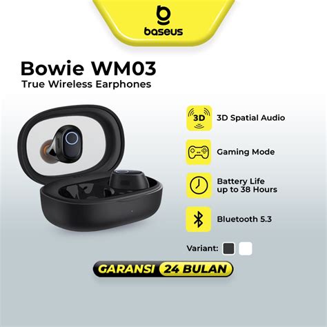 Jual Baseus Bowie Wm True Wireless Earphones Tws Bluetooth Shopee Indonesia