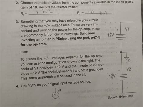 Solved Choose The Resistor Values From The Components Chegg