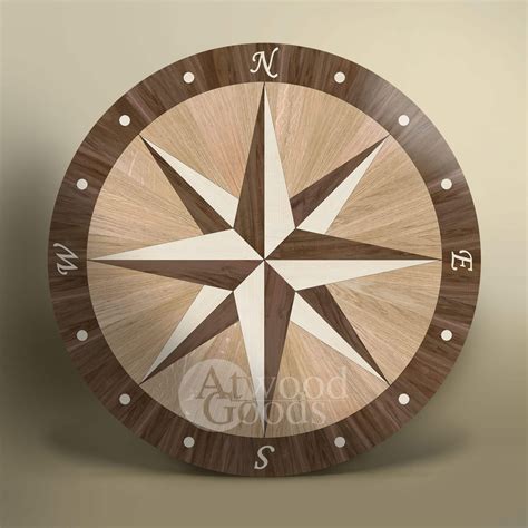 Wood Compass Rose West Bank Atwoodgoods