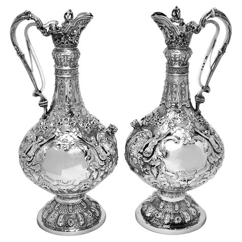 Antique Victorian Silver And Glass Duck Decanter 1894 Wine Jug At 1stdibs