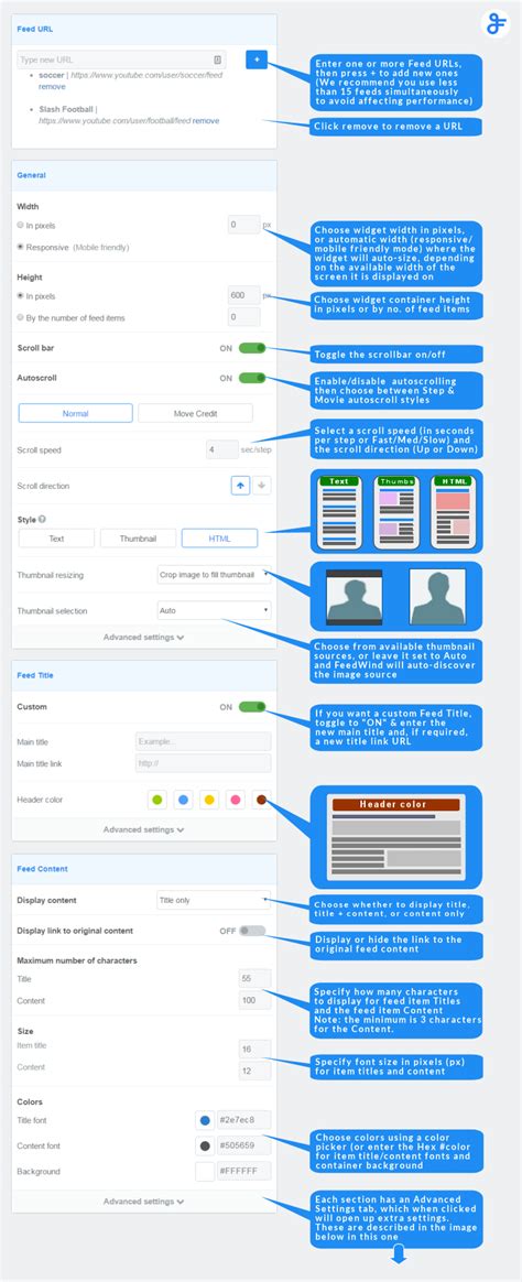 a guide to set up rss widget feedwind