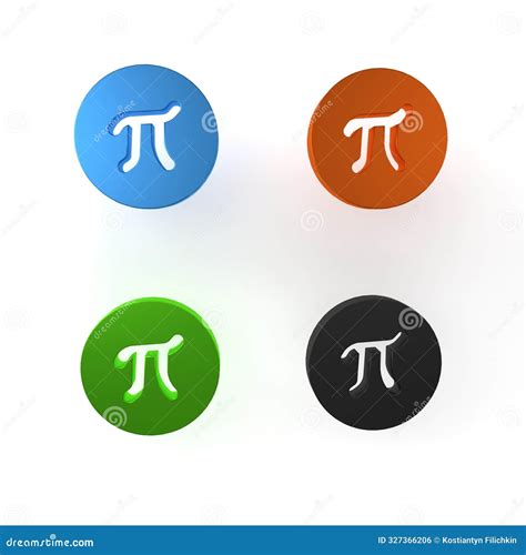 Colorful Pi Symbol Icon Isolated On White Background Minimalism