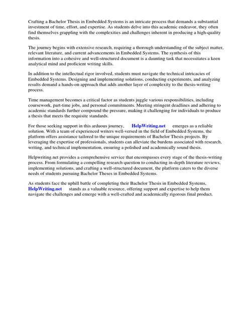 Bachelor Thesis Embedded Systems Pdf Thesis Tourism
