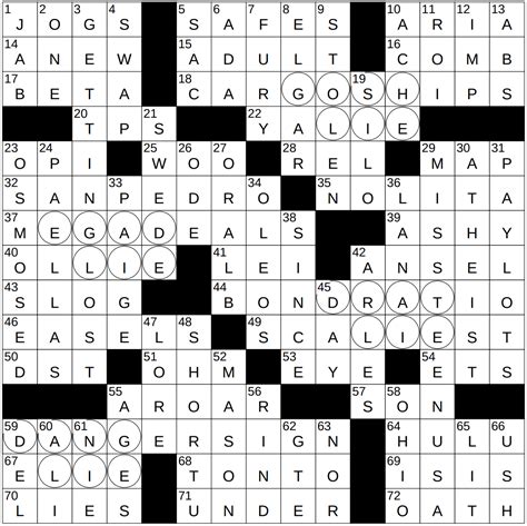 0111 23 Ny Times Crossword 11 Jan 23 Wednesday