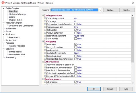 Debug Vs Release In Delphi Build Configurations