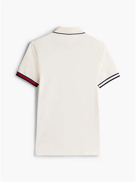 Adaptive Slim Fit Poloshirt Mit Branding Weiß Tommy Hilfiger