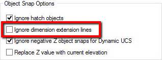 Unable To Snap To Endpoint Of Dimension Extension Line In AutoCAD Mechanical