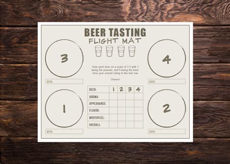 Beer Tasting Flight Mat Etsy