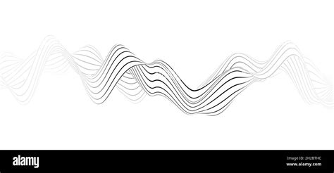 Monochrome 3d Waveform Structure With Gradient Stripes Abstract