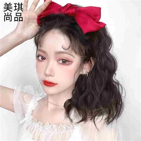 。美琪尚品假发女长卷发韩式造型甜美可爱公主烫蛋卷头羊毛卷全头安然商贸店