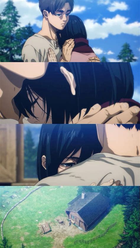 Cabin Eren And Mikasa Attack On Titan Final Season Wallpaper Eren And