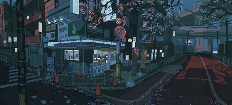 Bit Pixelart Japan Evening Bitshop Pixel Art Landscape