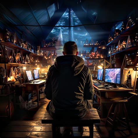 premium ai image artificial intelligence technology hacker digital room black hat hacker