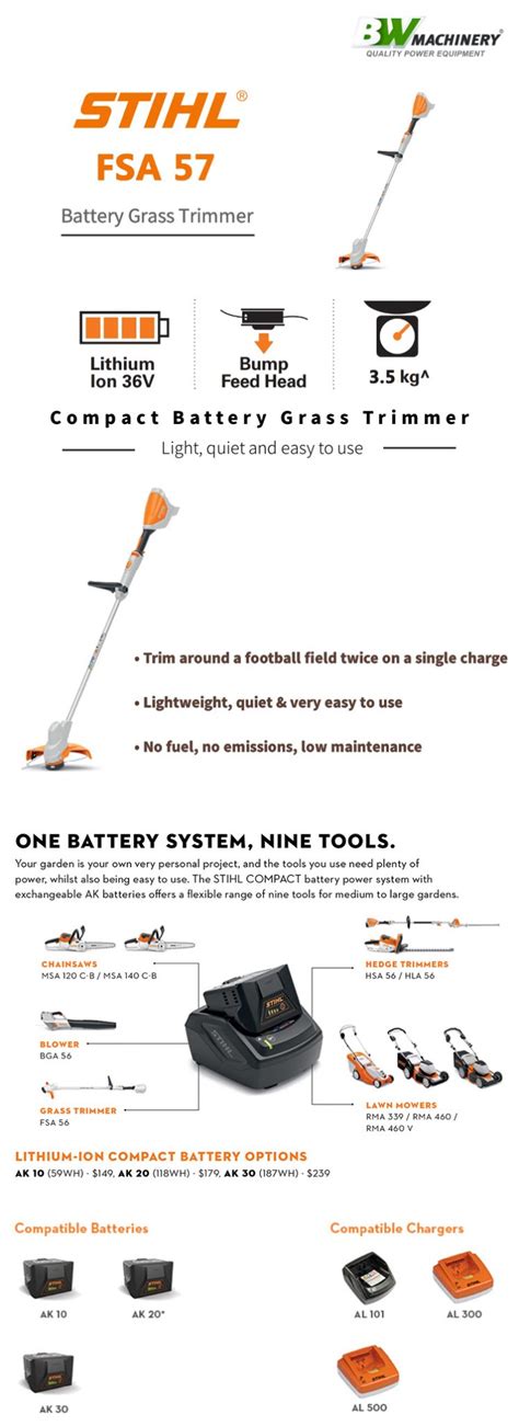 Stihl Fsa Battery Grass Trimmer Skin Only B W Machinery
