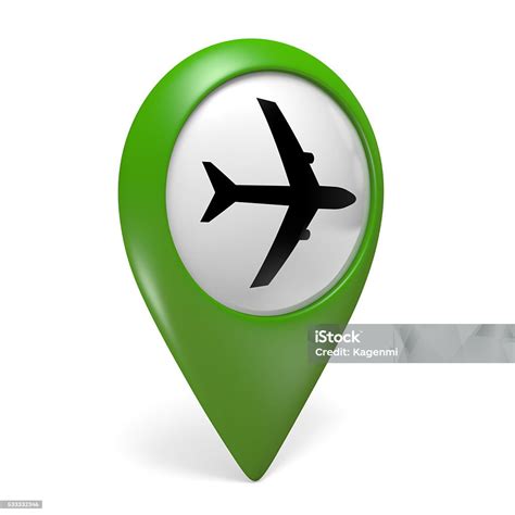 초록색입니다 맵 슛 3d Icon을 공항 버즘 기호까지 3차원 형태에 대한 스톡 사진 및 기타 이미지 3차원 형태 공항