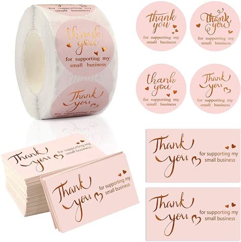 Thank You Stickers Roll 550 Pcs Thank You Stickers Card