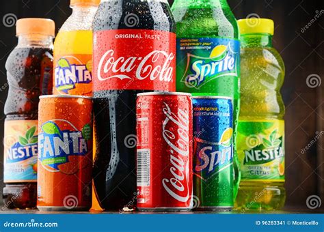 Bottles Of Assorted Coca Cola Company Soft Drinks Editorial Photo