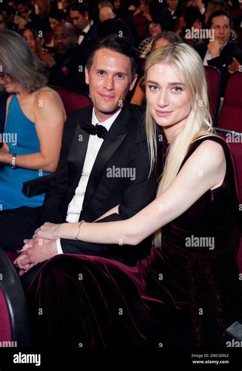 Kristian Rasmussen From Left And Elizabeth Debicki At The 75th Emmy
