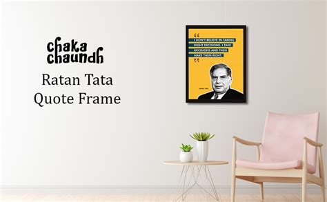 Chaka Chaundh Ratan Tata Quote Frame Motivational Quotes Frames