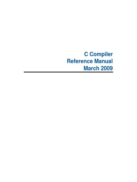 c compiler reference manual march 2009 pdf parameter computer