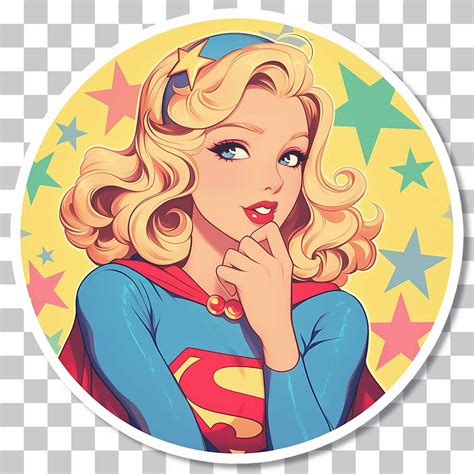 Retro Supergirl Pinup Sticker Dc Superhero Png Sticker