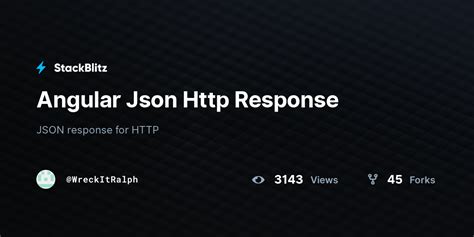 Angular Json Response Stackblitz
