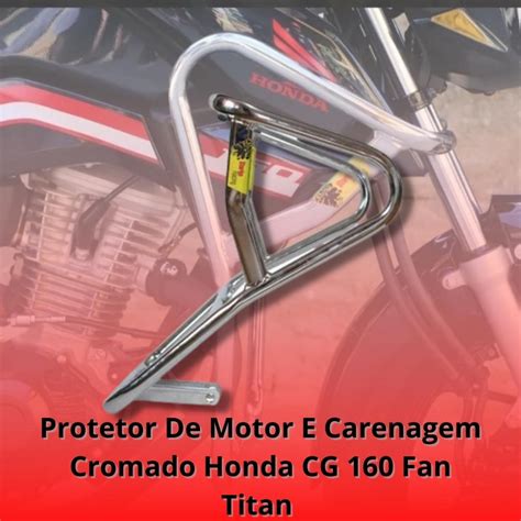 Protetor Carenagem Tanque E Motor Honda CG Fan Titan Cromado Shopee Brasil