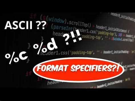 Pavan Chauhan On Linkedin Ascii Character C D Format Specifiers