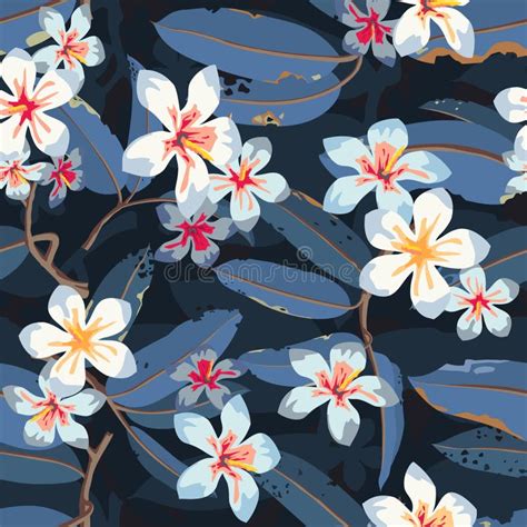 Seamless Tropical Floral Pattern Background Stock Illustration