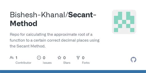 GitHub Bishesh Khanal Secant Method Repo For Calculating The