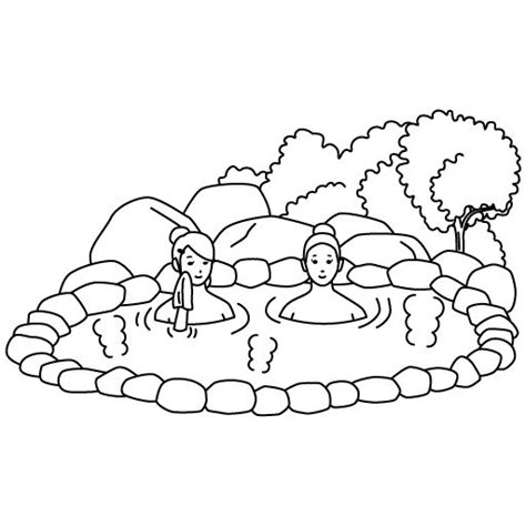 温泉露天風呂 の無料イラスト素材 Linustock ライナストック Sketches Illustration Art inspo