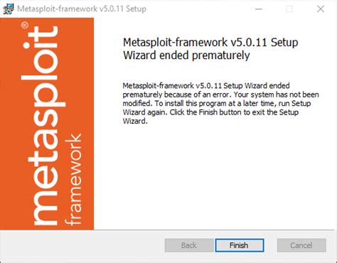 Can T Install Setup Wizard Ended Prematurely Issue 11560 Rapid7