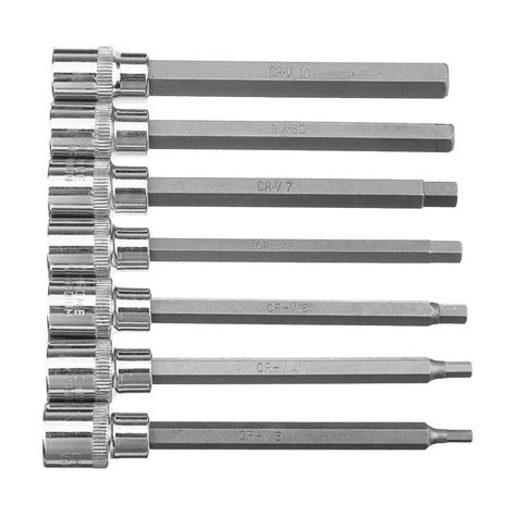 Other Tools Pcs Drive Long Reach Hex Bit Socket Set Mm CR V Screwdriver Head Set For