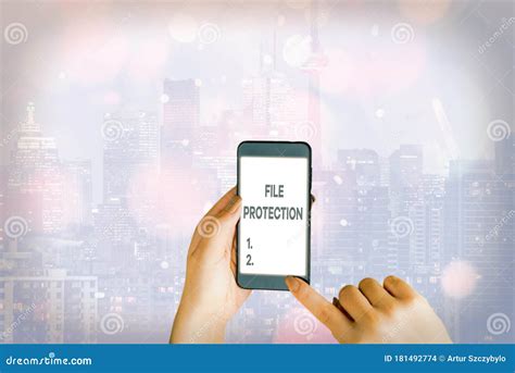 Handwriting Text Writing File Protection Concept Meaning Preventing