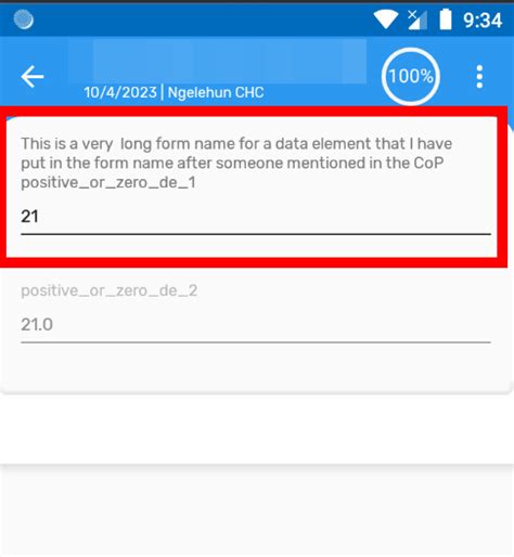 Why Is The Full Text Of A DE Name Not Showing In The Android Data Capture App SDK Android