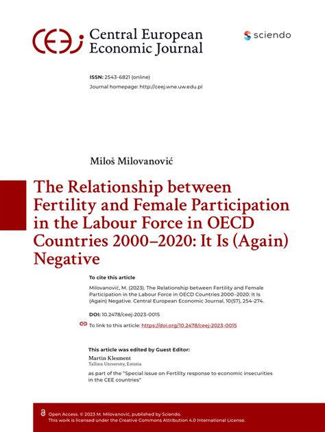 PDF The Relationship Between Fertility And Female Participation In The Labour Force In OECD