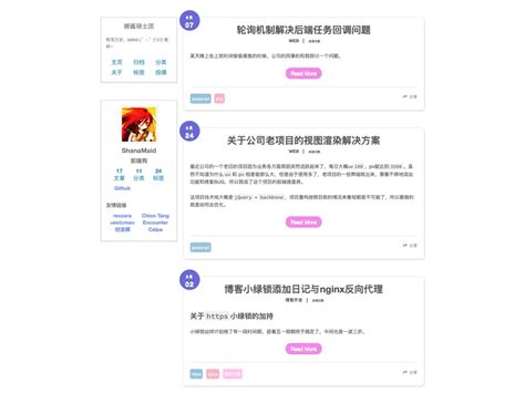 Hexo Theme Shana By Shanamaid A Hexo Template Built At Lightspeed