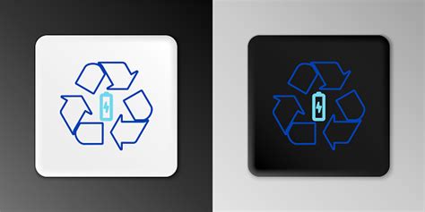 회색 배경에 격리 된 재활용 기호 라인 아이콘이있는 라인 배터리 재활용 기호가 있는 배터리 재생 에너지 개념 다채로운 개요 개념 벡터 개념에 대한 스톡 벡터 아트 및 기타